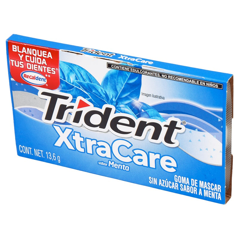 Chicle Trident Xtracare 10 Sobres Menta