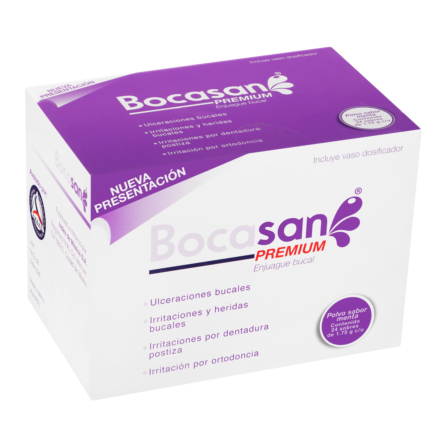 Bocasan Premium 1.75 G Enjuague Bucal Menta Con 24 Sobres 24