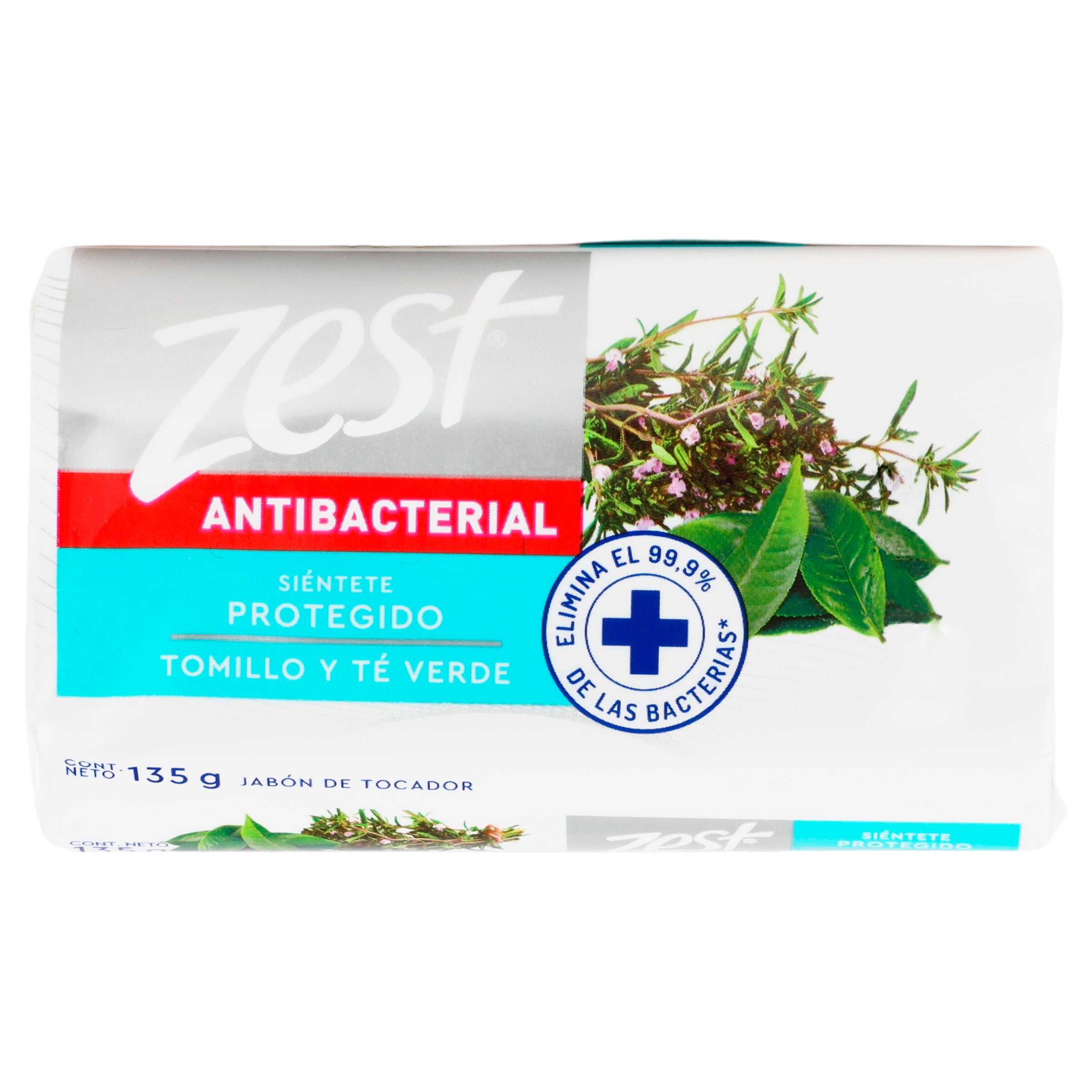 Jabon Zest Antibacterial Tomillo Y Te Verde 135 G