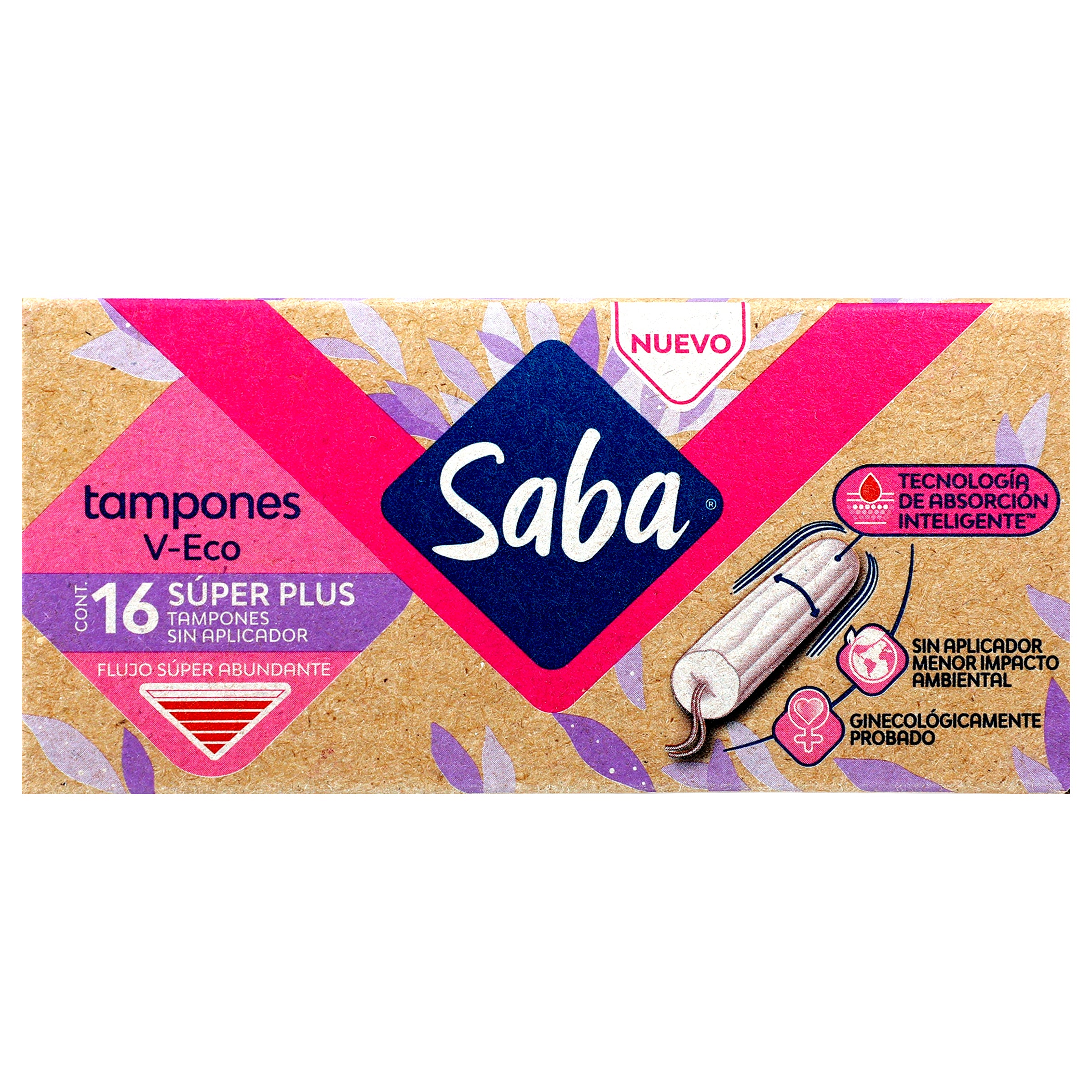 Tampones Saba V-Eco Super Plus Con 16 Piezas