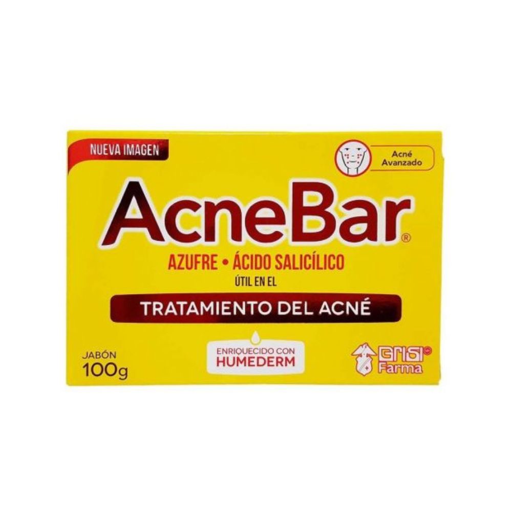 Jabon Grisi Acnebar Azufre Acne 100 G