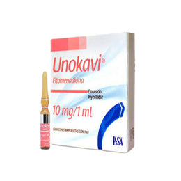 Unokavi Fitomenadiona (Vitamina K 1) 10 Mg/1 Ml Inyectable Con 5 Ampol